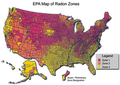 radon-zones-epa-map - PRO-LAB®